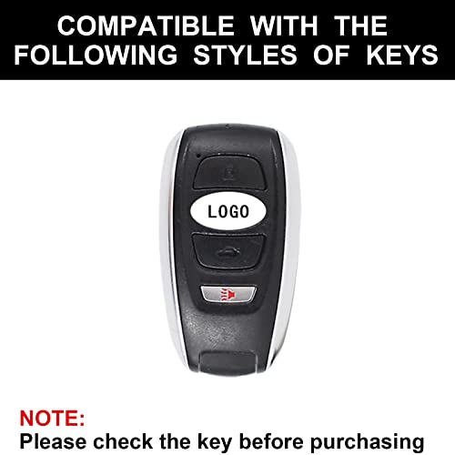 SK CUSTOM White TPU Gold Edge Smart Key Fob Case Protective Cover Compatible with Subaru Forester CrossTrek Outback WRX Ascent BRZ Impreza Legacy Keyless Entry Remote Accessories