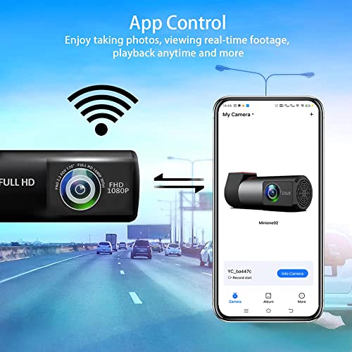 YEESTEK Dash Cam Dashcam for Cars with WiFi 1080P Full HD Car Camera with GPS 170°Wide Angle with Super Night Vision Front G-Sensor,Loop Recording
