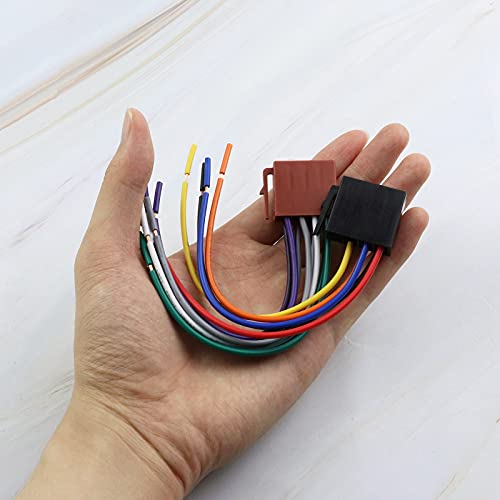 2 Set 16 Pin to ISO Adapter Cable Socket Car Stereo Radio CD Player Receiver Replacement Wire Harness Cable Compatible with VW Peugeot Citroen 308 Sega RD9