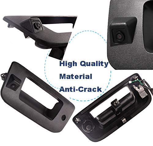 RED WOLF Tailgate Handle Rear View Backup Camera Reverse Parking W/ Guideline for Chevrolet Silverado/GMC Sierra 1500 2500HD 2007-2013 Pickup Black Waterproof