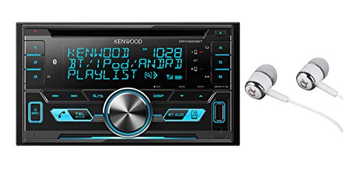 Kenwood Double-DIN In-Dash CD/MP3/USB Bluetooth AM/FM Car Stereo Receiver High Resolution Audio Compatibility Pandora/iHeart Radio/Spotify/iPhone and Android App Ready with ALPHASONIK EARBUDS