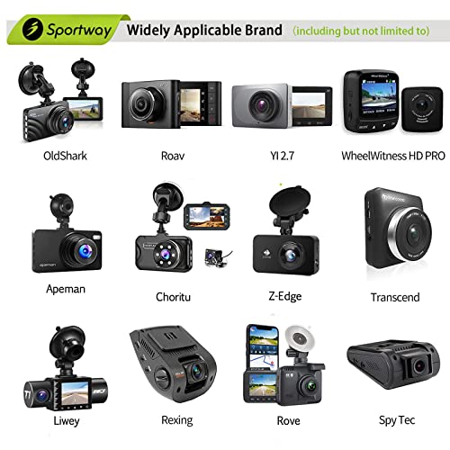 Sportway Dash Cam Mount, S10 Pro Suction Cup Dash Camera Mount Holder with 10+pcs Joints for Rove APEMAN CHORTAU Roav Nexar iiwey REXING Z-Edge Old Shark YI 98% Car Dash Cameras