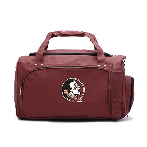 Florida State FSU Seminoles Football Leather Travel Kit Duffel Gym Bag - Made from same material as footballs by official licensee Zumer Sport - Shoulder Strap and Handles - Shoe Compartment - Brown