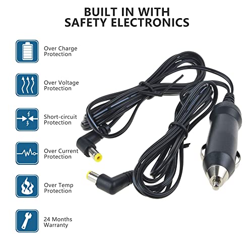 SupplySource Car Charger Replacement for Sylvania SDVD7002b SDVD7002d SDVD8009 DVD Player Adapter Power