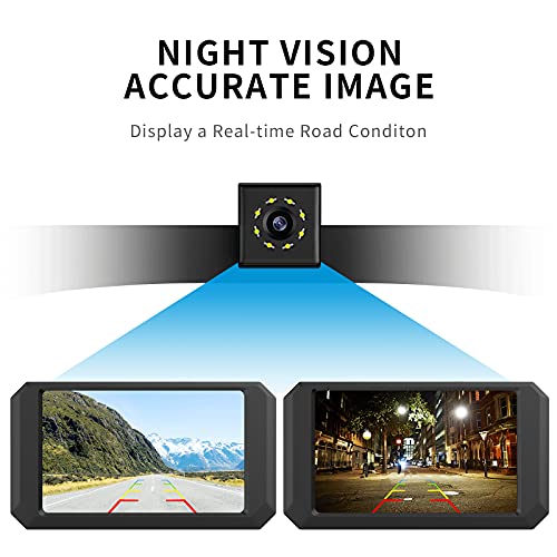 Backup Camera for Car Front & Back Rear View Camera: Night Vision HD 170 Degree Wide View Angle with 8 LEDs, License Plate Backup Camera Waterproof Reverse Camera for Cars/Truck/Camper