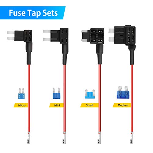 Dash Cam Hardwire Kit, Mini USB Dashcam Hardwiring Kit Converts 12V-24V to 5V/2.5A w/ Fuse Kit and Installation Tool, Low Voltage Protection (11.5ft)