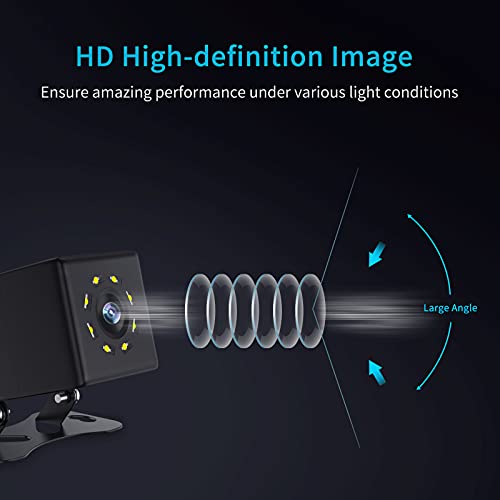 Backup Camera for Car Front & Back Rear View Camera: Night Vision HD 170 Degree Wide View Angle with 8 LEDs, License Plate Backup Camera Waterproof Reverse Camera for Cars/Truck/Camper