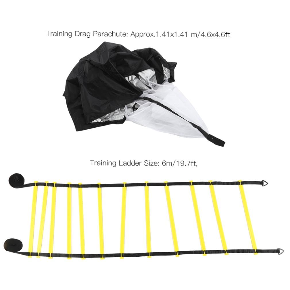 Training Set - Football Ladder Disc Cones Parachute Jump Rope - Athletic Performance with Complete and Training Kit-size1