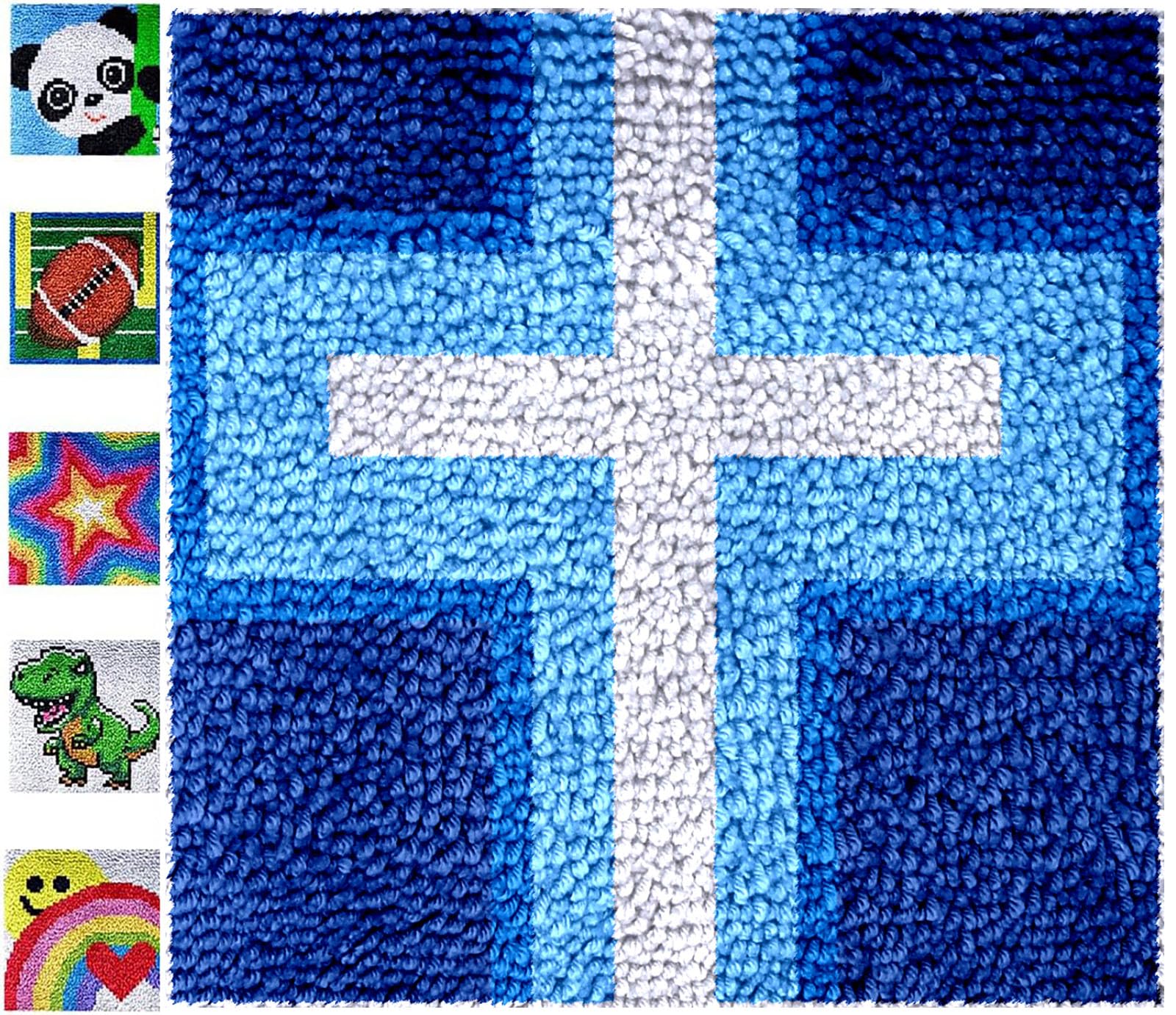 Puzamen Latch Hooks for Kids, Latch Hook Rugs for Beginners Soccer