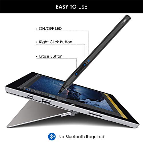Stylus Pen for Surface Pro, Uogic Stylus Pen with Palm Rejection, Smooth Writing,1024 Levels Pressure, Rechargeable, for Surface Pro (3 Gen and Later Versions), Surface Go (1/2/3 Gen), and More.