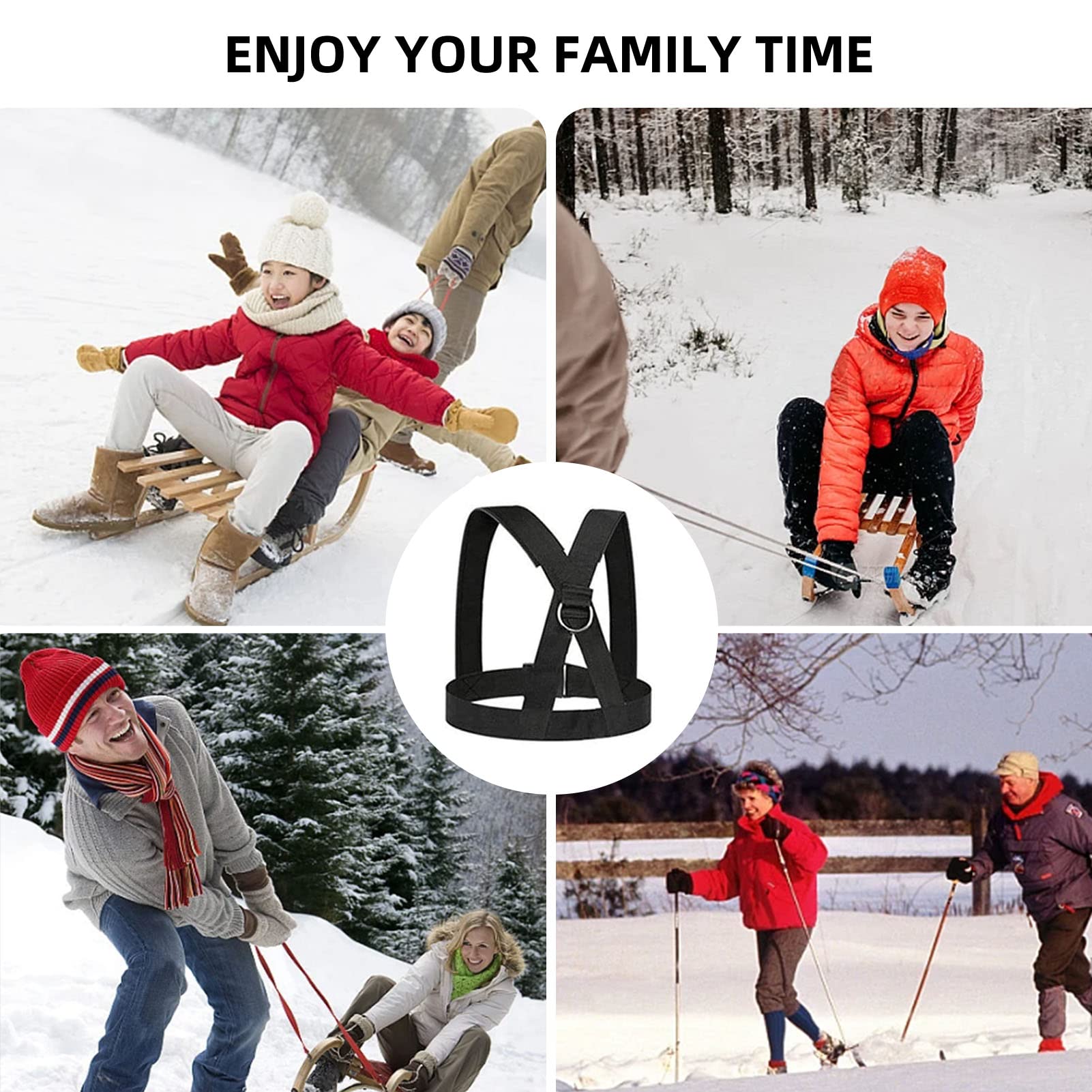 OYINDIZ Weight Sled Harness Kits, 5 PCS Pulling Strap for Running, Speed Power Agility Training Full Body Workout Football Exercise Equipment for Outdoor Men and Women 6.6FT