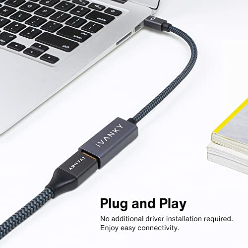 IVANKY Mini Displayport to HDMI Adapter [2-Pack, Super Slim, Braided] Thunderbolt 1&2 to HDMI, Mini DP to HDMI Adapter for Microsoft Surface Pro/Dock, MacBook Air/Pro, Monitor, Projector - Space Grey
