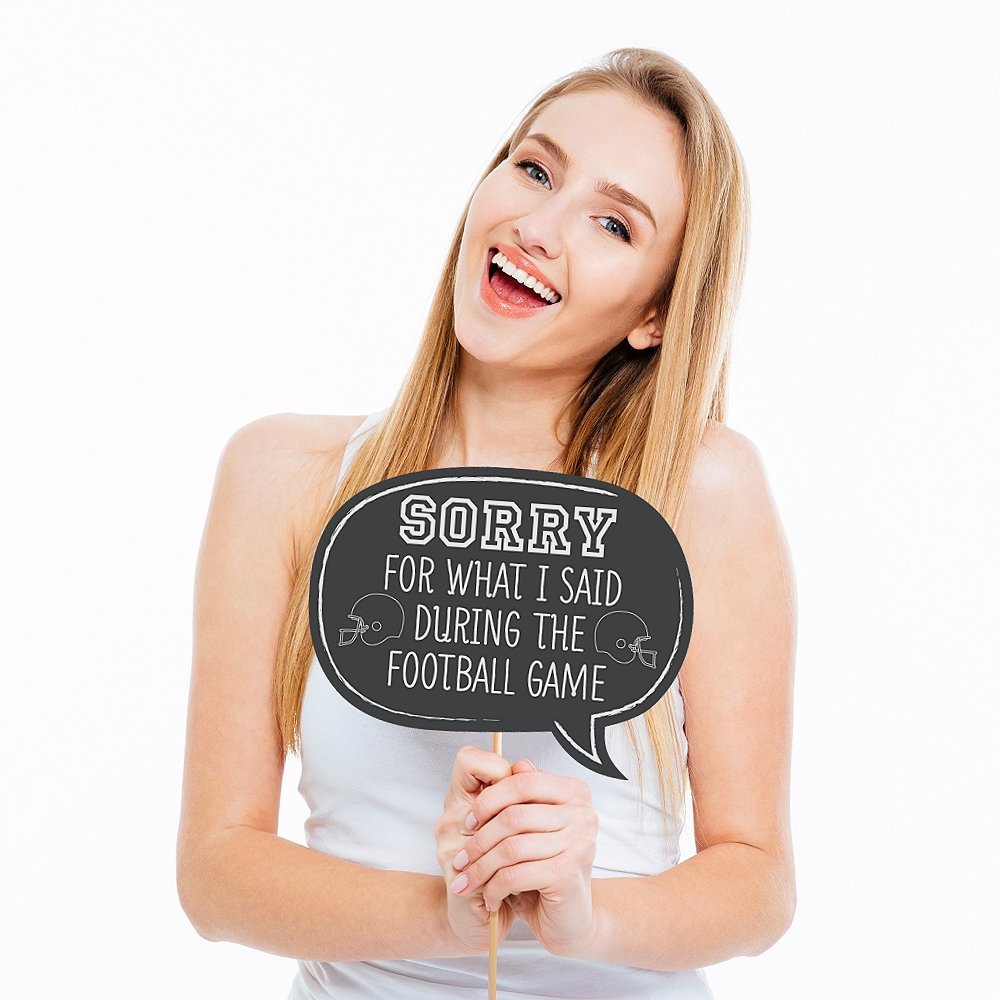 Big Dot of Happiness Funny End Zone - Football - Tailgating Party Photo Booth Props Kit - 10 Piece