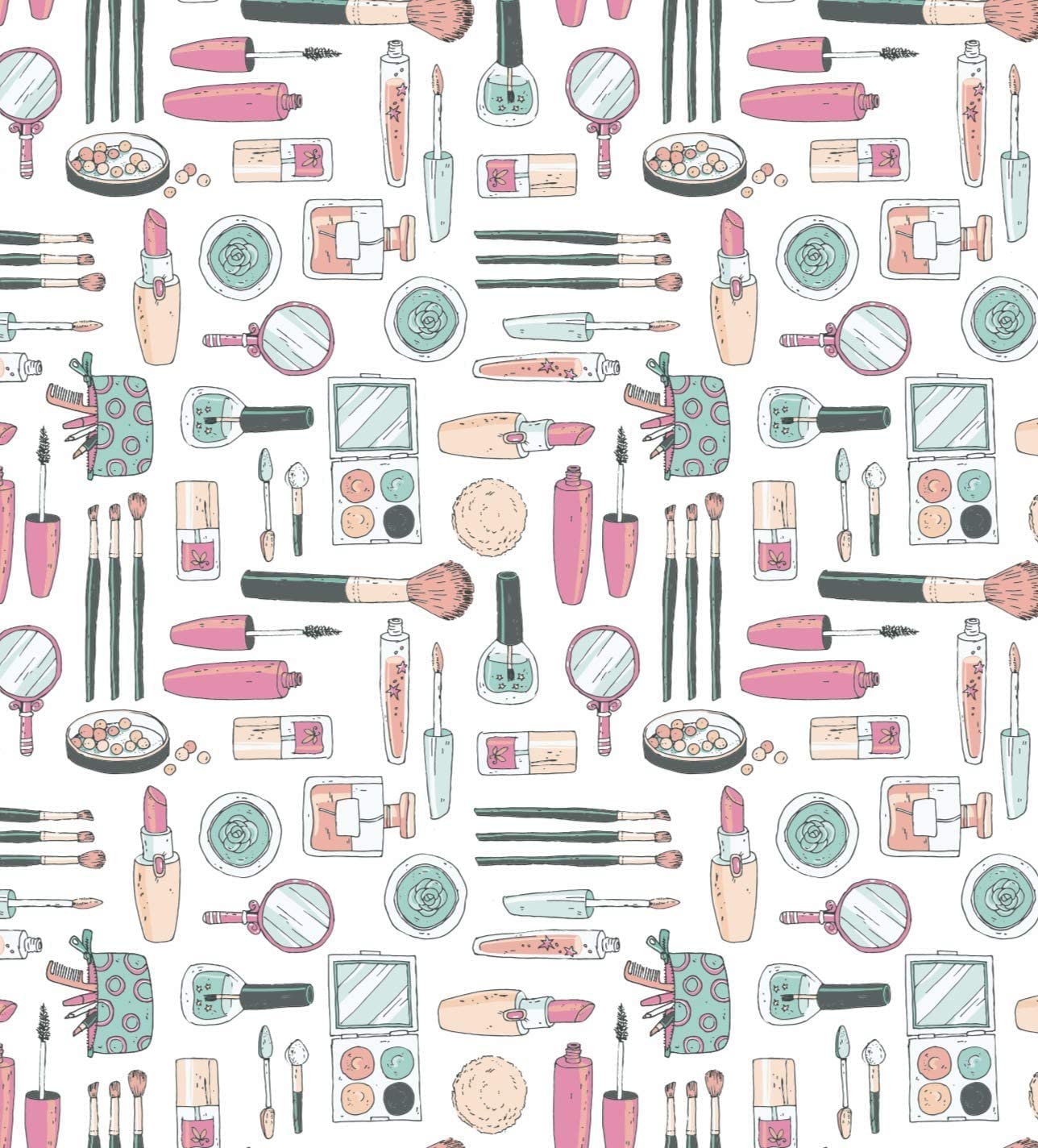Makeup Wrapping Paper Spa Party Gift Wrap - Folded 30 x 20 Inch (3 Sheets)