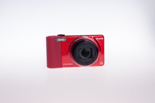 Kodak PixPro Friendly Zoom FZ151 Digital Camera, 16MP, 15x Optical/6x Digital Zoom, 3" LCD Display, HD 720p Video, AV-Out/USB 2.0, Red