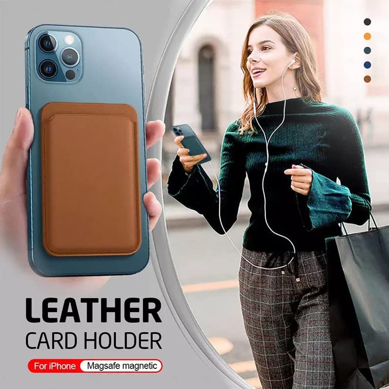 Strong Magnetic Card Holder Leather Wallet with MagSafe for Apple iPhone 14 Pro Max/14 Plus/14 Pro/14/13 Pro Max/13 Pro/13/13 Mini/12 Max/12/12 Pro/12 Mini, (Black)