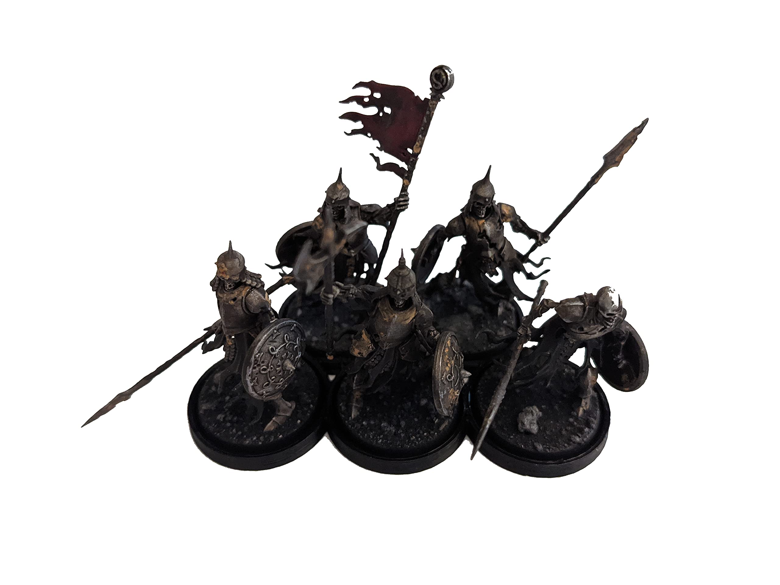 MiniDepot 8 Pack 25mm Movement Trays 5 Model Capacity for Warhammer 40k, Age of Sigmar, and Other Miniature Games (Staggered Formation)