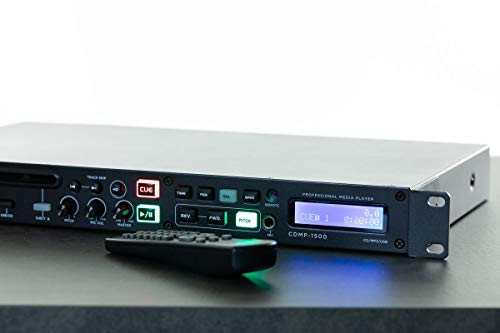 Gemini Sound CDMP-1500 19 Inch Professional/Home Anti Shock Audio Rackmount Single Disc Drive Mountable CD MP3 USB Media Music Player System Input with Remote