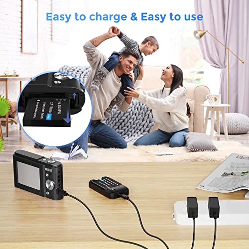 Digital Camera, RUAHETIL Autofocus FHD 1080P 36MP Vlogging Camera for Kids, 16X Zoom 2 Charging Modes Kids Compact Camera Point and Shoot Camera for Kids Teens Students(Dark)