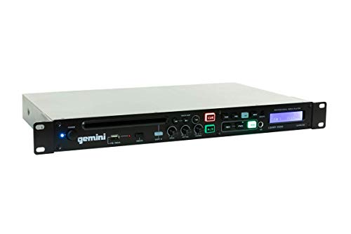 Gemini Sound CDMP-1500 19 Inch Professional/Home Anti Shock Audio Rackmount Single Disc Drive Mountable CD MP3 USB Media Music Player System Input with Remote