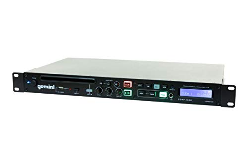Gemini Sound CDMP-1500 19 Inch Professional/Home Anti Shock Audio Rackmount Single Disc Drive Mountable CD MP3 USB Media Music Player System Input with Remote