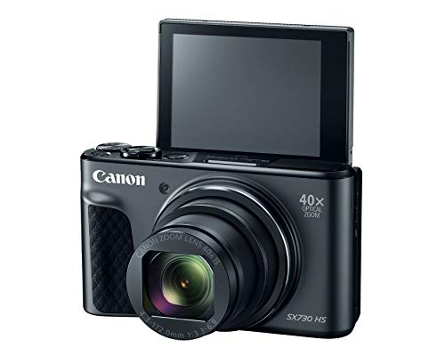 Canon PowerShot SX730 Digital Camera w/40x Optical Zoom & 3 Inch Tilt LCD - Wi-Fi, NFC, Bluetooth Enabled (Black) (Renewed)