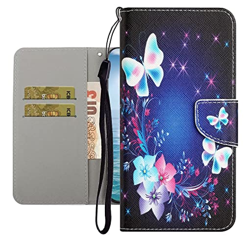 HOOl Cover for Samsung Galaxy A33 5G, Protective Book Case in PU Leather Creative Wallet Pattern Flip Card Slot Magnetic Closure Stand White Butterfly