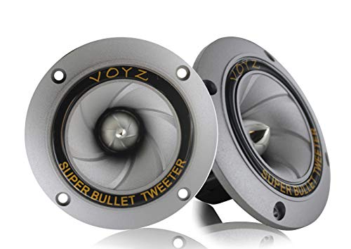 VOYZ 400 Watts Max Power Speaker Tweeter - 3.5” Piezo Super Horn Tweeters with Aluminum Diaphragm and High Temperature Voice Coil - 4-8 ohms for Speaker Box or Sound Project 1 Pair (2pcs) (PET-1918)