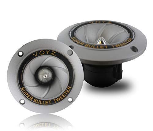 VOYZ 400 Watts Max Power Speaker Tweeter - 3.5” Piezo Super Horn Tweeters with Aluminum Diaphragm and High Temperature Voice Coil - 4-8 ohms for Speaker Box or Sound Project 1 Pair (2pcs) (PET-1918)