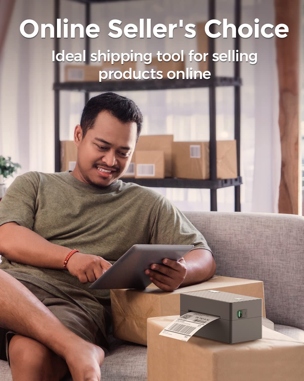 paperang - Bluetooth & USB Thermal Printer for Shipping Label (4 x 6 in), 203 DPI Portable Sticker Maker, Wireless Printing from iOS & Android Phone via App, Connect Mac & Windows OS with USB