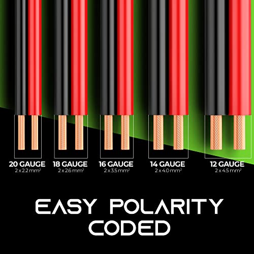 GearIT 20 Gauge Wire (200ft - Black/Red) GPT Automotive Primary Bonded Wire - Copper Clad Aluminum CCA - Car Audio, Speaker Wire, Trailer Harness, Electrical - 200 Feet Total 20ga awg