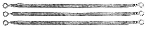 20" x 1/2" Braided Ground Straps (1/2" Ring to 1/2" Ring)-3pcs | Made in USA