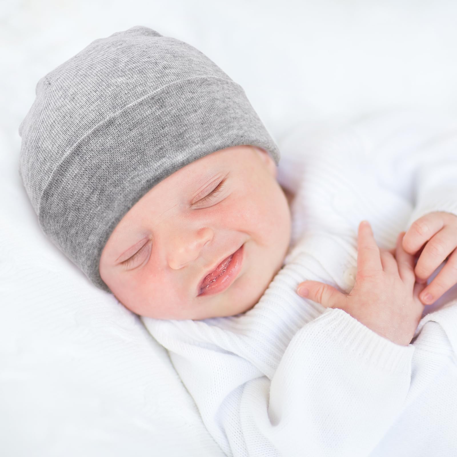 DRESHOW BQUBO 8 Pack Unisex Baby Beanie Hat Infant Baby Soft Cute Knit Cap Nursery Beanie