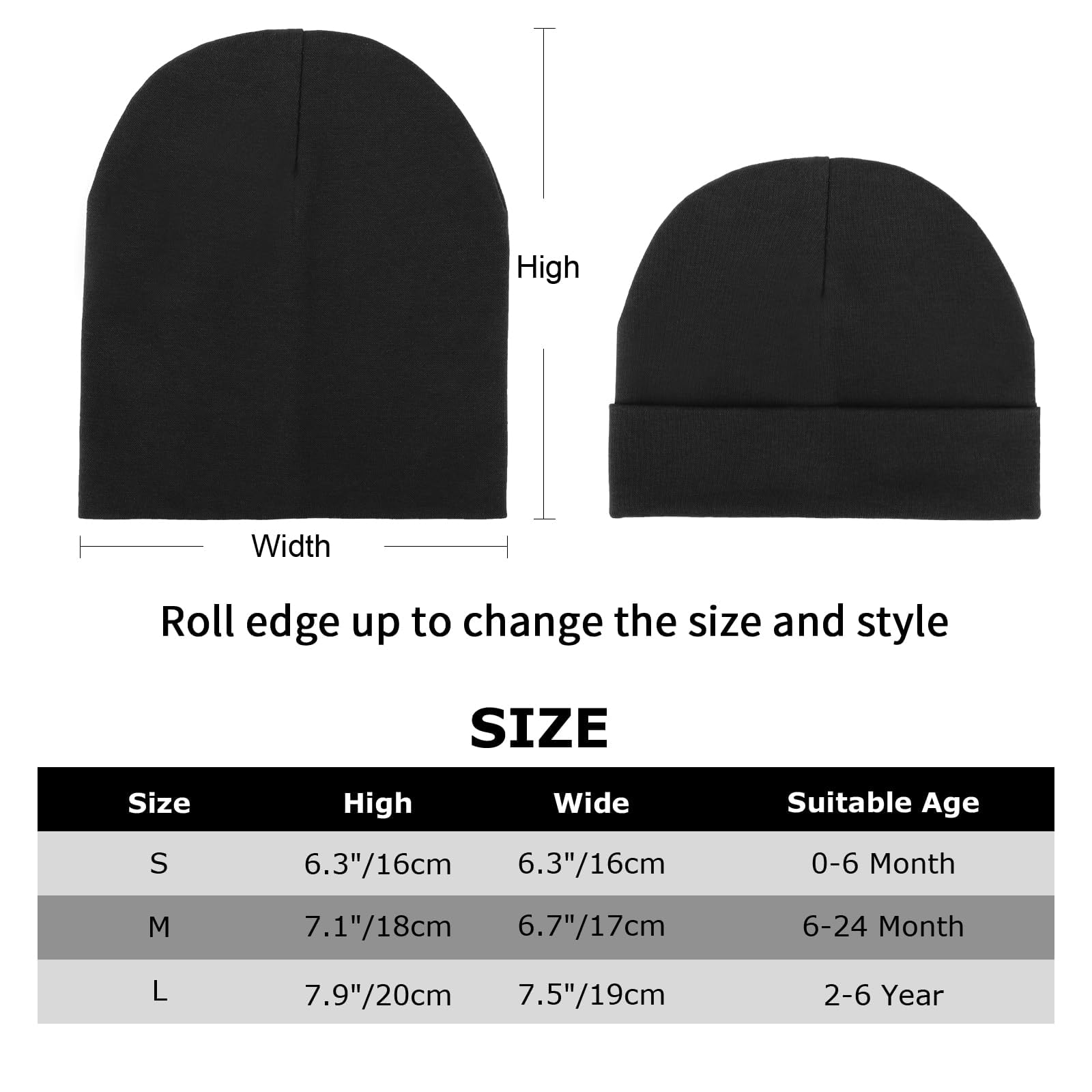 DRESHOW BQUBO 8 Pack Unisex Baby Beanie Hat Infant Baby Soft Cute Knit Cap Nursery Beanie