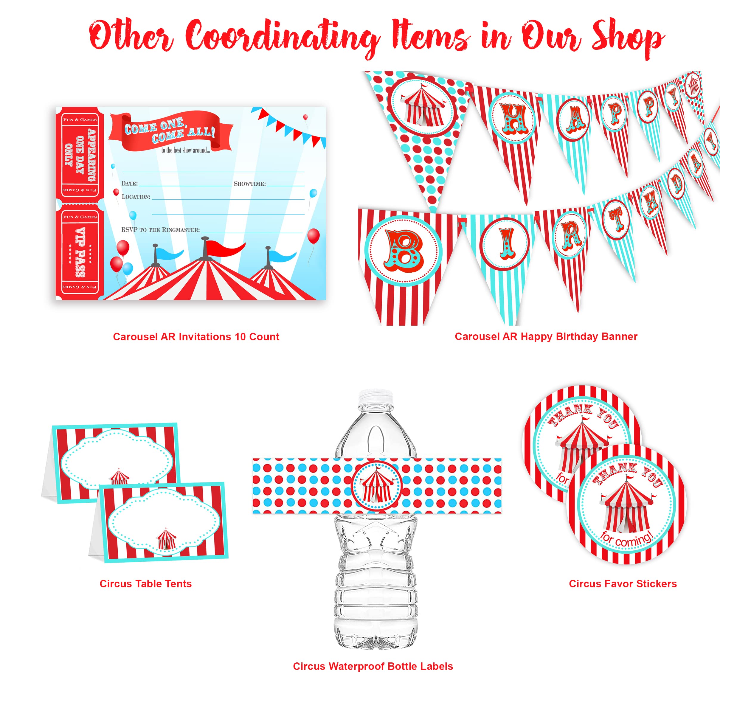 Carousel Carnival Birthday Banner - Multi Color