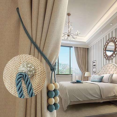 1Pc Magnetic Curtain Tieback Weave Buckle Strap Curtains Holdbacks Clip Rod Magnet Tie Backs Hanging Belts Rope Accessoires (G)