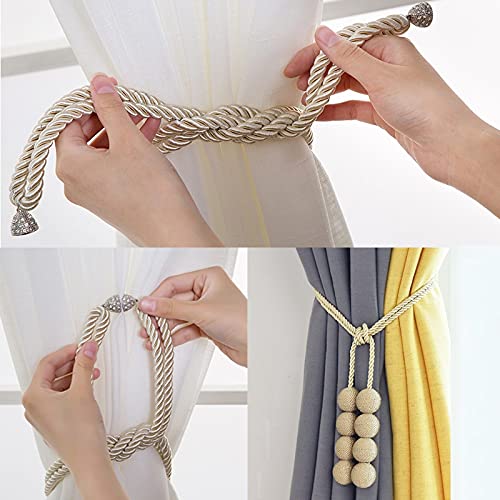 1Pc Magnetic Curtain Tieback Weave Buckle Strap Curtains Holdbacks Clip Rod Magnet Tie Backs Hanging Belts Rope Accessoires (G)