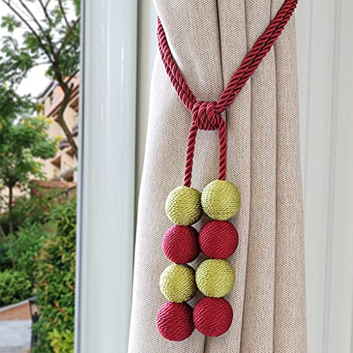 1Pc Magnetic Curtain Tieback Weave Buckle Strap Curtains Holdbacks Clip Rod Magnet Tie Backs Hanging Belts Rope Accessoires (G)