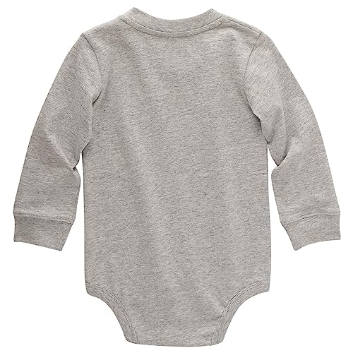 Carhartt Long-Sleeve Pocket Bodysuit, Grey Heather, 18 Months