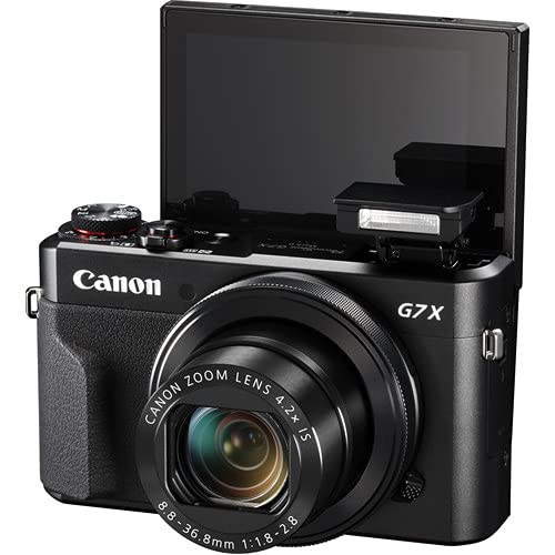 Canon PowerShot G7 X Mark II Digital Camera (1066C001), 64GB Memory Card, Card Reader, Soft Bag, Flex Tripod, Hand Strap, Memory Wallet, Cleaning Kit (International Model) (Renewed)