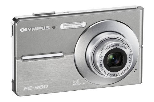 Olympus FE370 8MP Digital Camera with 5x Optical Dual Image Stabilized Zoom (Silver)