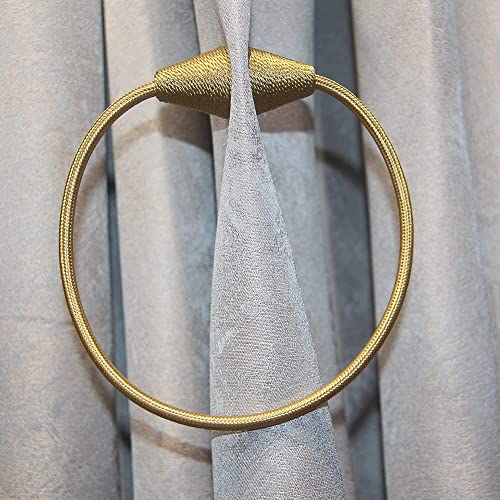2 Pack Strong Magnetic Curtain Tiebacks for Drapes Window Curtain Holdbacks Clips Drapery for Home Kitchen Office Window Sheer Curtains or Blackout Curtains (Gold Copper)