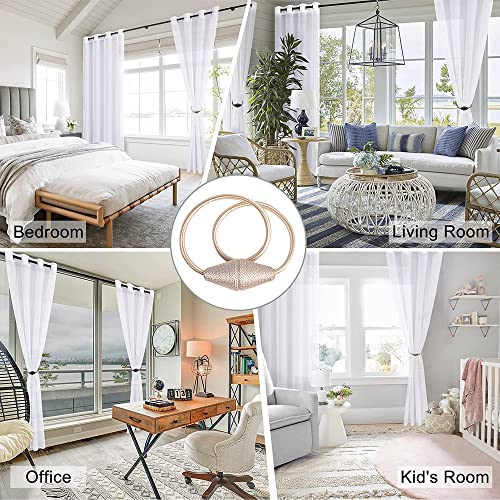 2 Pack Strong Magnetic Curtain Tiebacks for Drapes Window Curtain Holdbacks Clips Drapery for Home Kitchen Office Window Sheer Curtains or Blackout Curtains (Gold Copper)