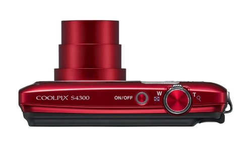 Nikon COOLPIX S4300 16 MP Digital Camera with 6x Zoom NIKKOR Glass Lens and 3-inch Touchscreen LCD (Red)