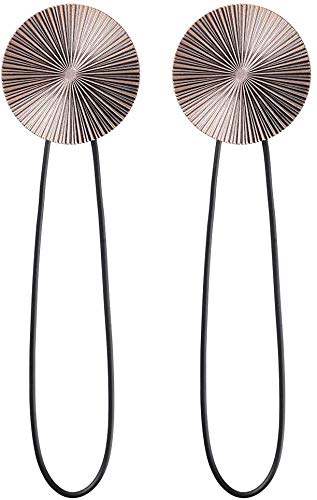 Magnetic Curtain Tiebacks Clips Decorative Rope Holdbacks, 2 Pack Sector Tie Backs Weave Holder for Window Draperies Hold Curtains Drape Ties Backs Holdback, Bedroom Home Décor (2, Rose Gold)