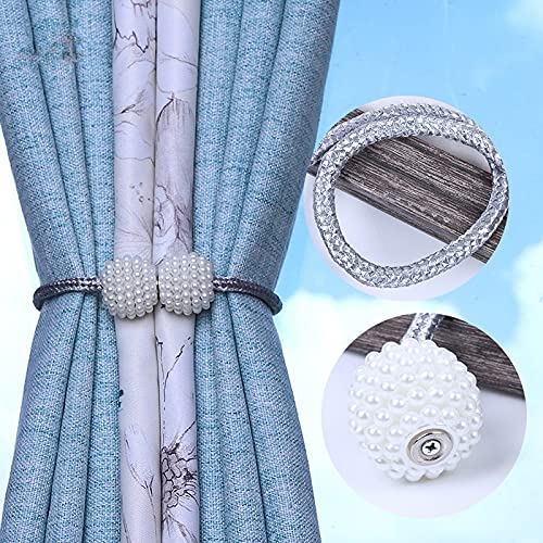 FBITE Curtain Tiebacks, Tieback Buckle Strap Holdbacks Magnet Clip for Curtain Rod Tie Backs Hanging Belts Rope Accessoires