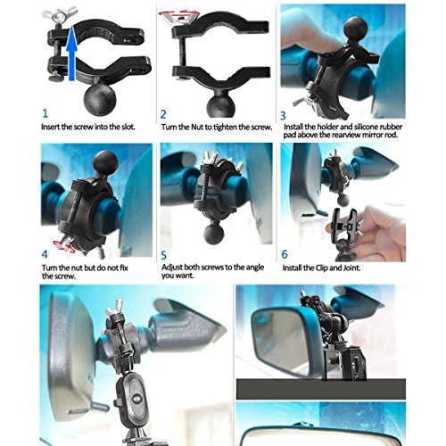 AccessoryBasics Rearview Mirror Stem Radar Detector Mount for Uniden R1 R3 R7 R8 DFR2 DFR3 DFR4 DFR5 DFR6 DFR7 DFR8 DFR9 Radar Detector (Require at least 1" Clear Stem Space to install)