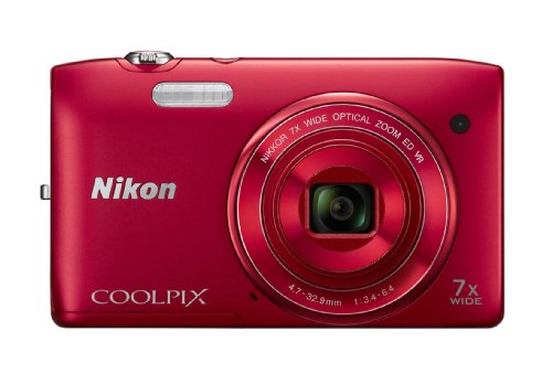 Nikon COOLPIX S3500 20.1 MP Digital Camera with 7x Zoom (Red) (OLD MODEL)