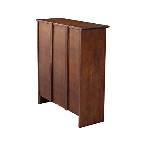 IC International Concepts Shaker Bookcase 36" H Solid Sturdy Real Parawood Furniture, Eco-Friendly, Three Adjustable Shelves, 36 Inch, Espresso