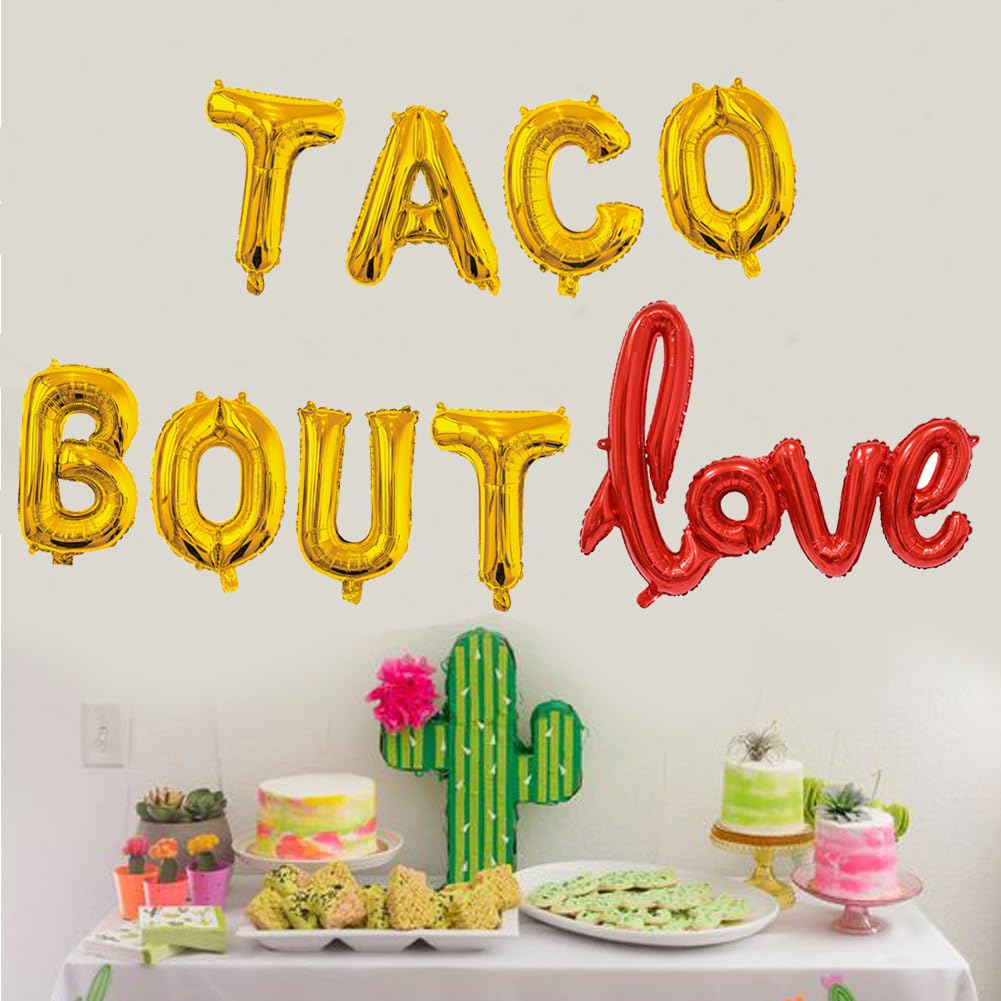 Cindo De Mayo LOVE Fiesta Bridal Shower Party Supplies Cactus Mexican Themed Banner for Anniversary Bachelorette Engagement Wedding Proposal Galentines Valentines Day Decorations 12PCS Kit of Qinsly